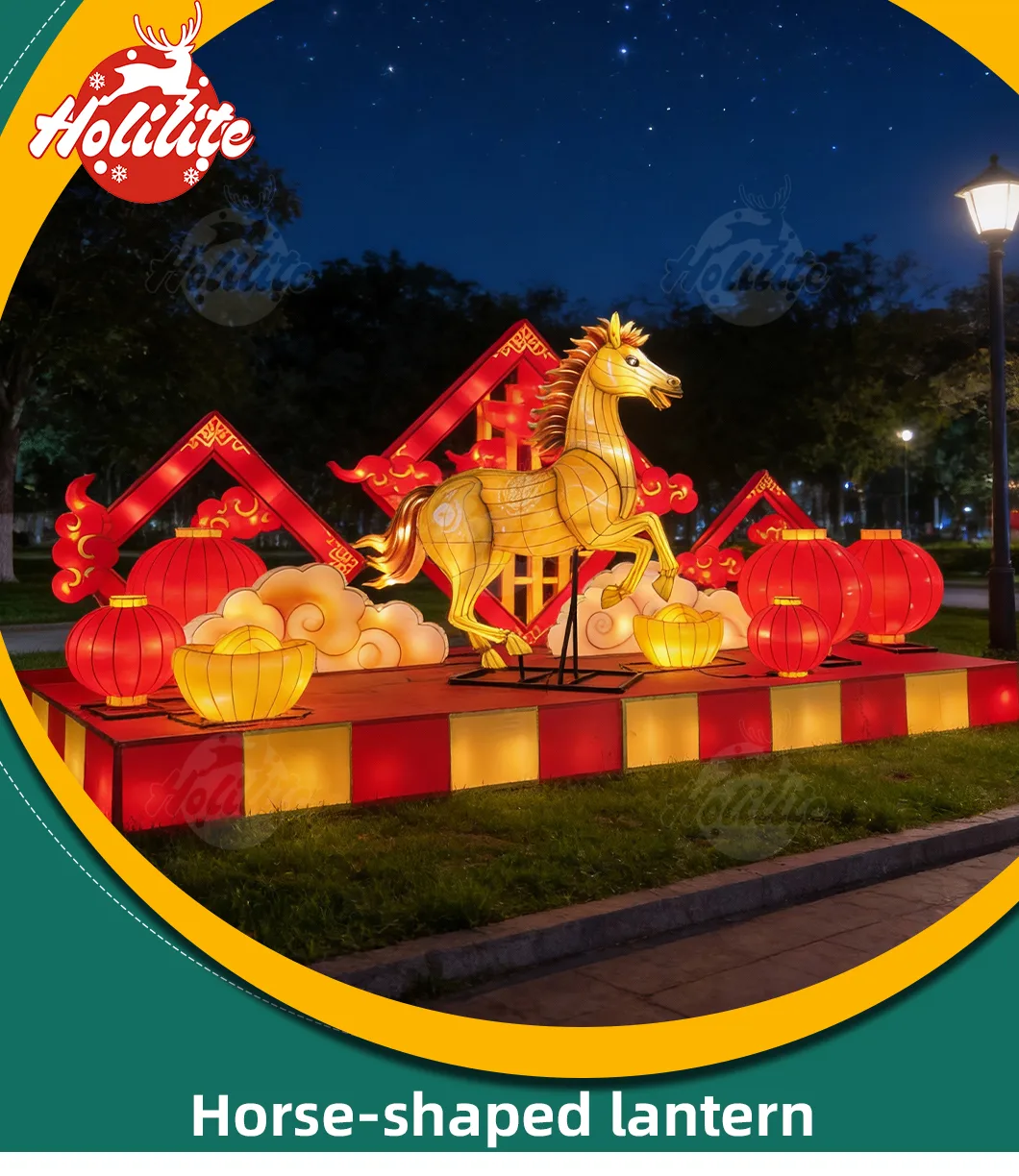 Chinese Horse Shape Lantern Display for Outdoor Festival Decoration ...