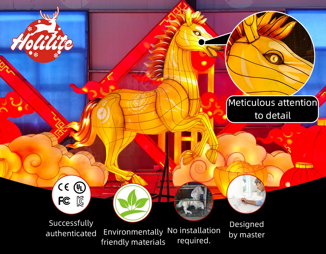 Chinese Horse Shape Lantern Display for Outdoor Festival Decoration ...